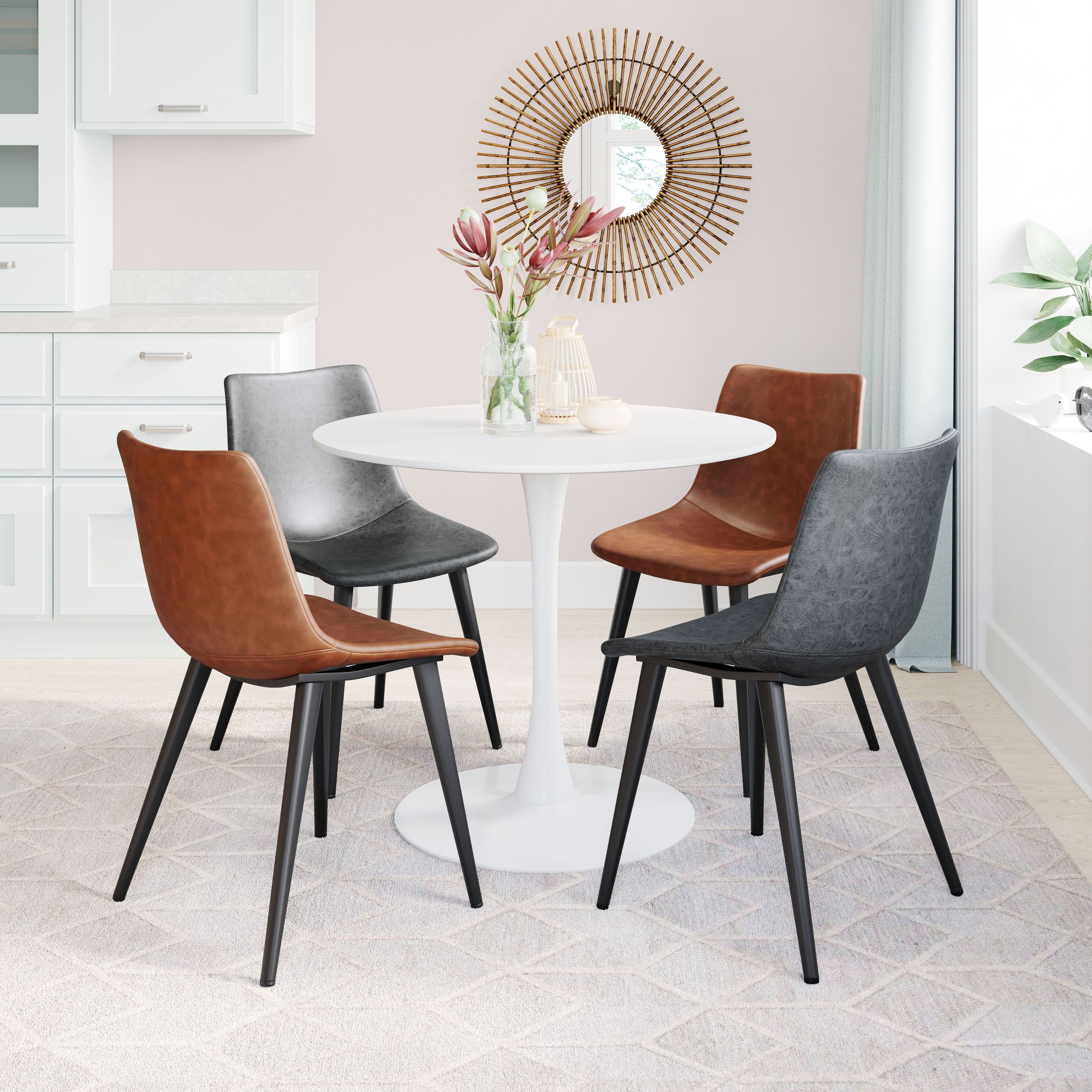 Zuo Modern Opus Round MDF/Steel Dining Table