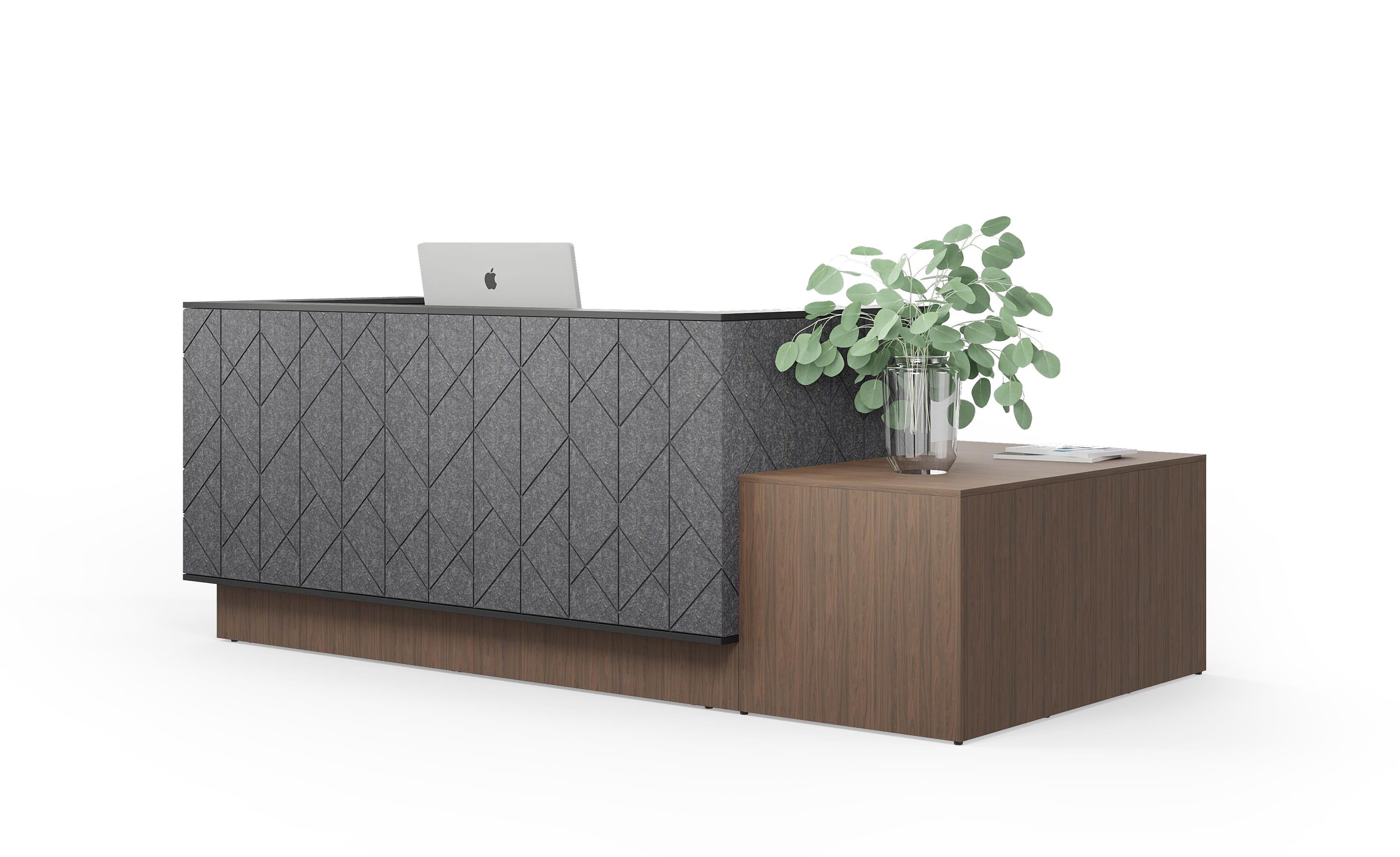 NARBUTAS Reception Unit w/Side Storage Cabinet (w/out desk)