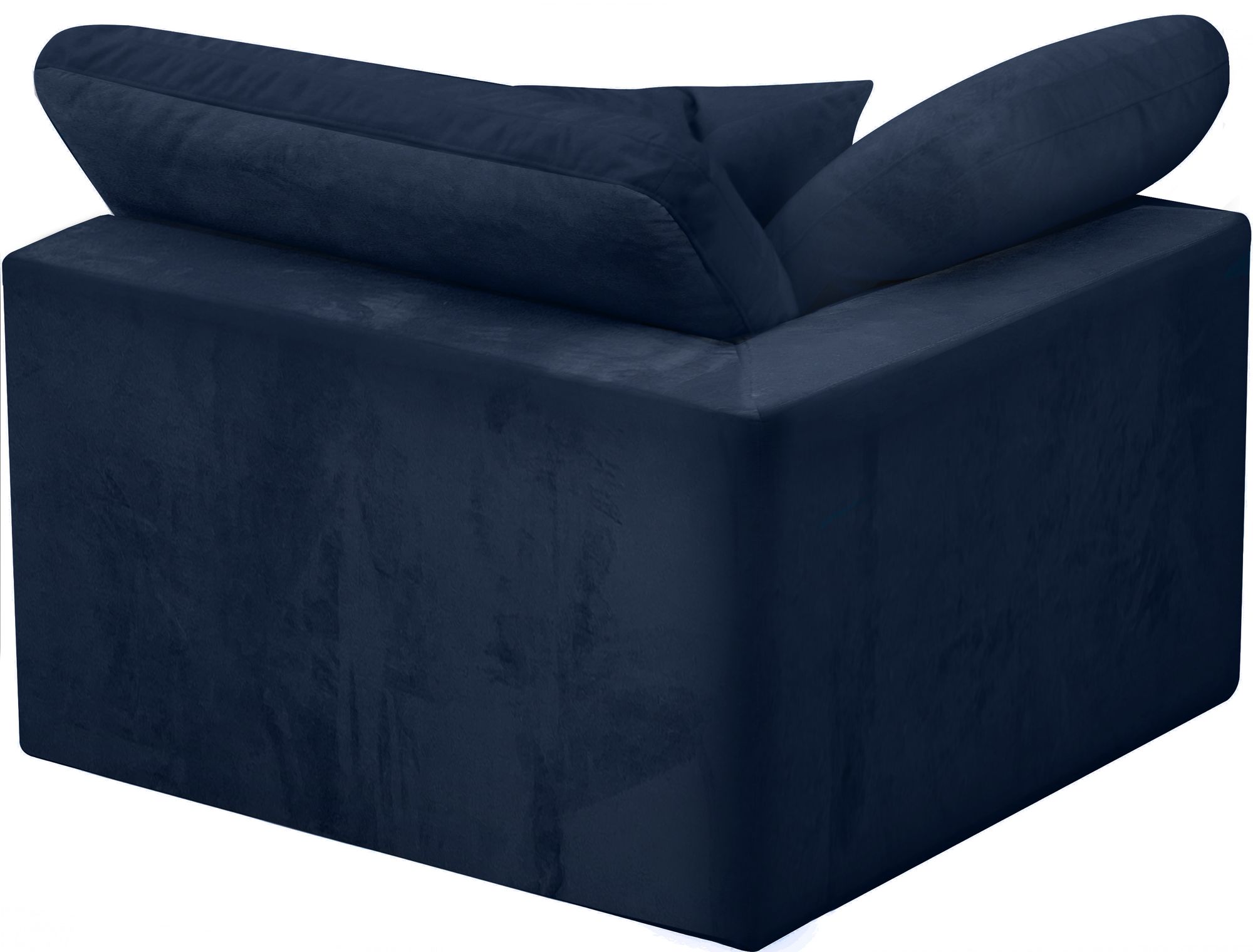 Meridian Cozy Velvet Modular Comfort Overstuffed Corner Chair, Blue
