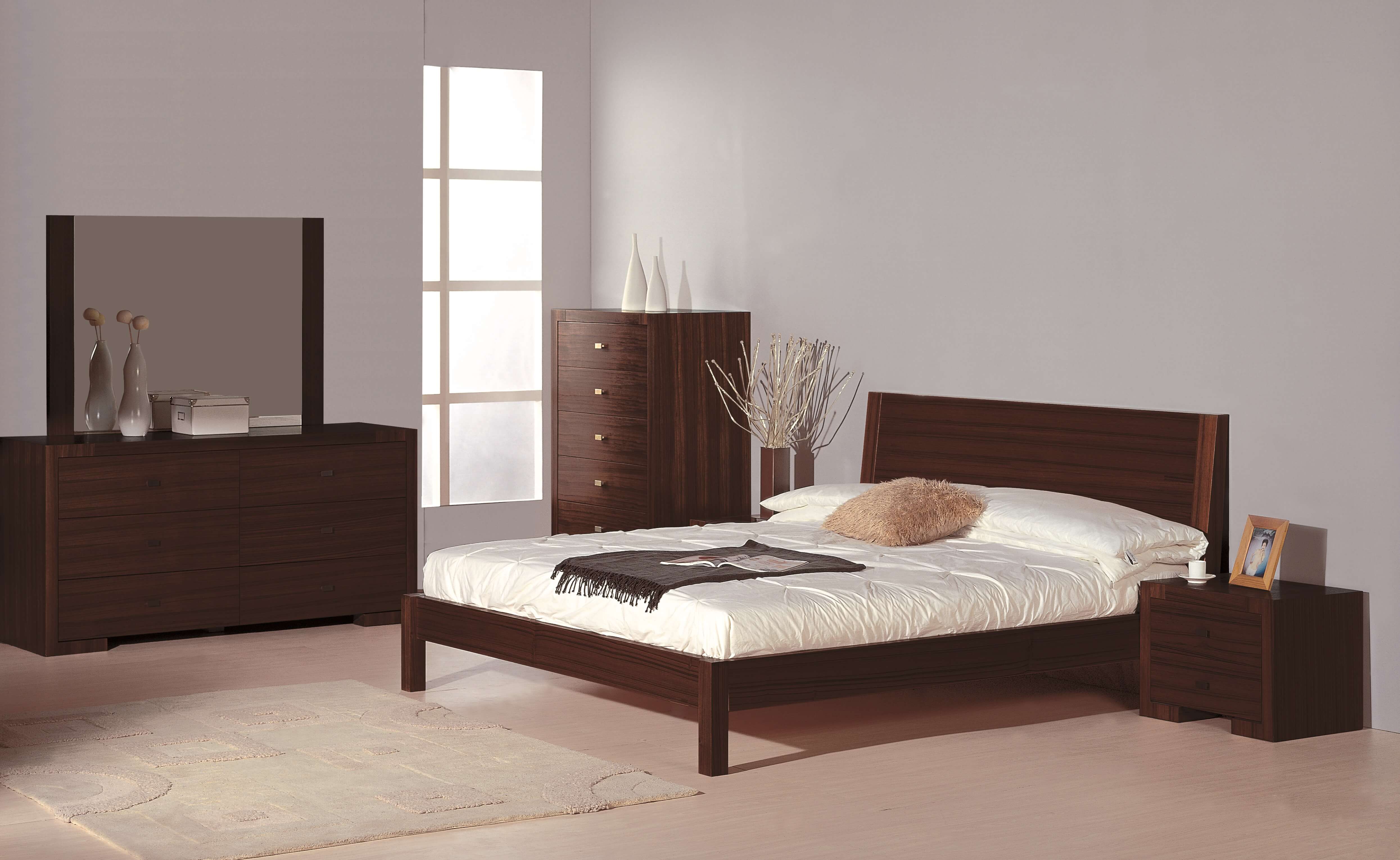 Beverly Hills Alpha Wood Veneer Bedroom Set