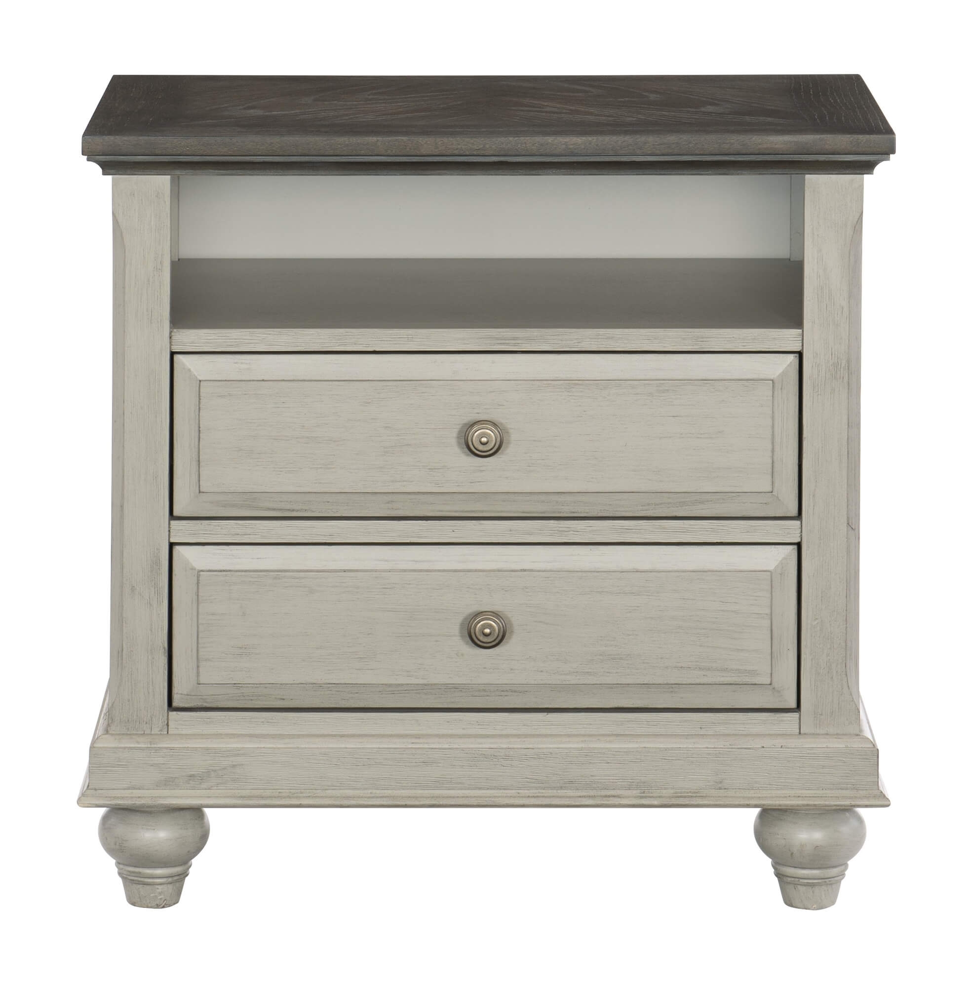 Mossbrook Nightstand, Light Gray by Homelegance