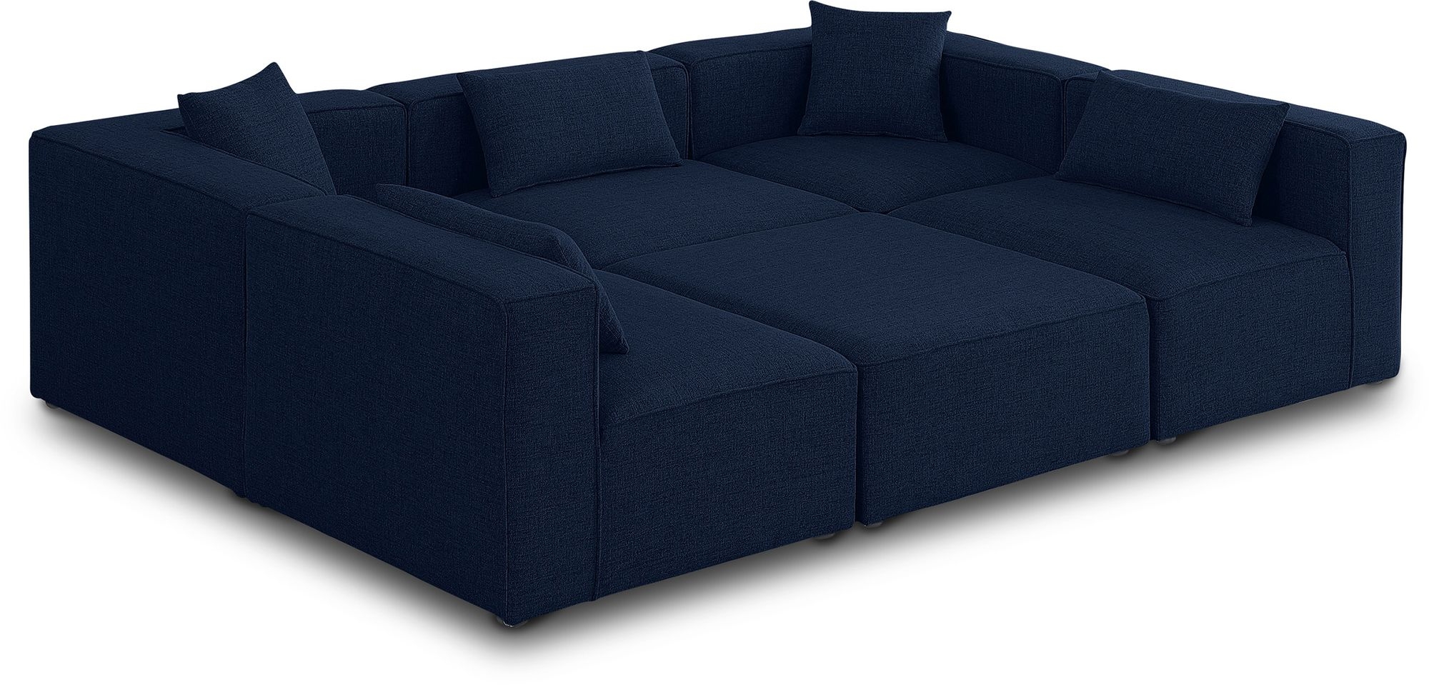 Meridian Cube 108" 6-Pc Linen Fabric Modular Sectional