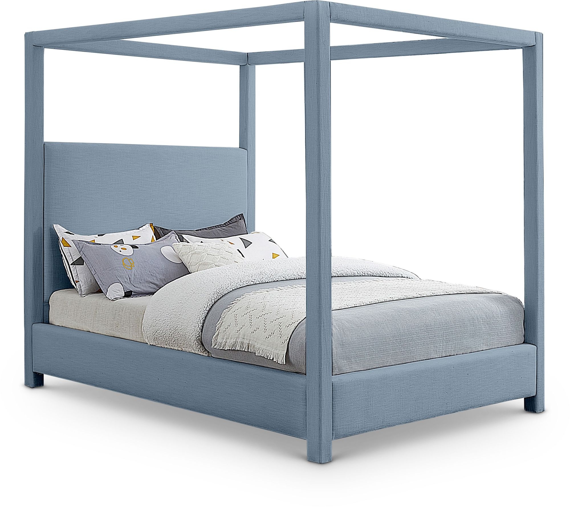 Meridian Emerson Linen Fabric Canopy Bed