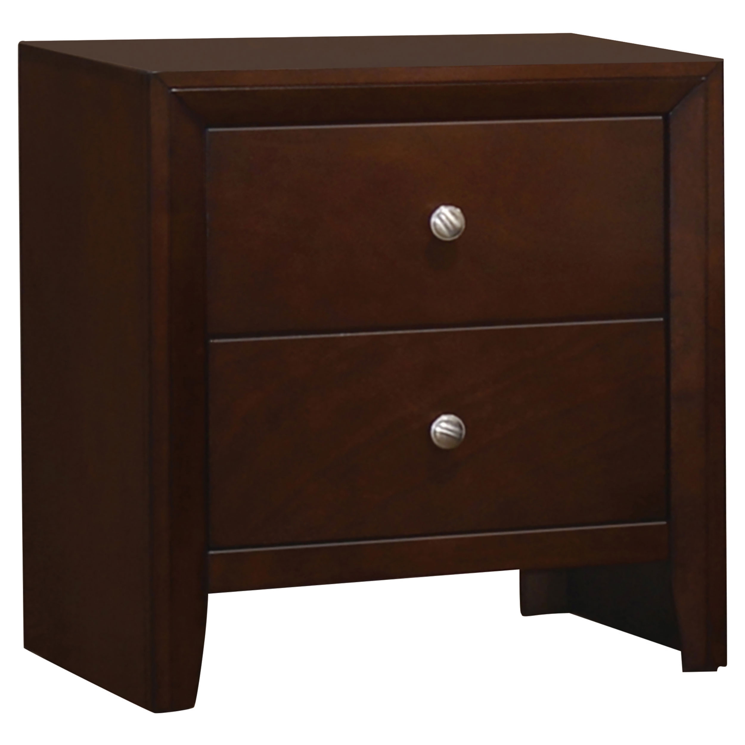 Serenity Wood Nightstand w/2 Drawers, Rich Merlot by Coaster Furniture ...