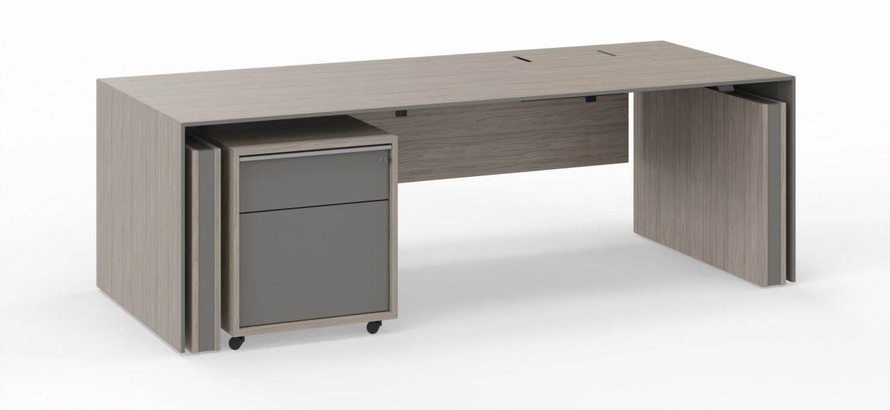 NARBUTAS Motion Executive Desk w/Pedestal (Customized)