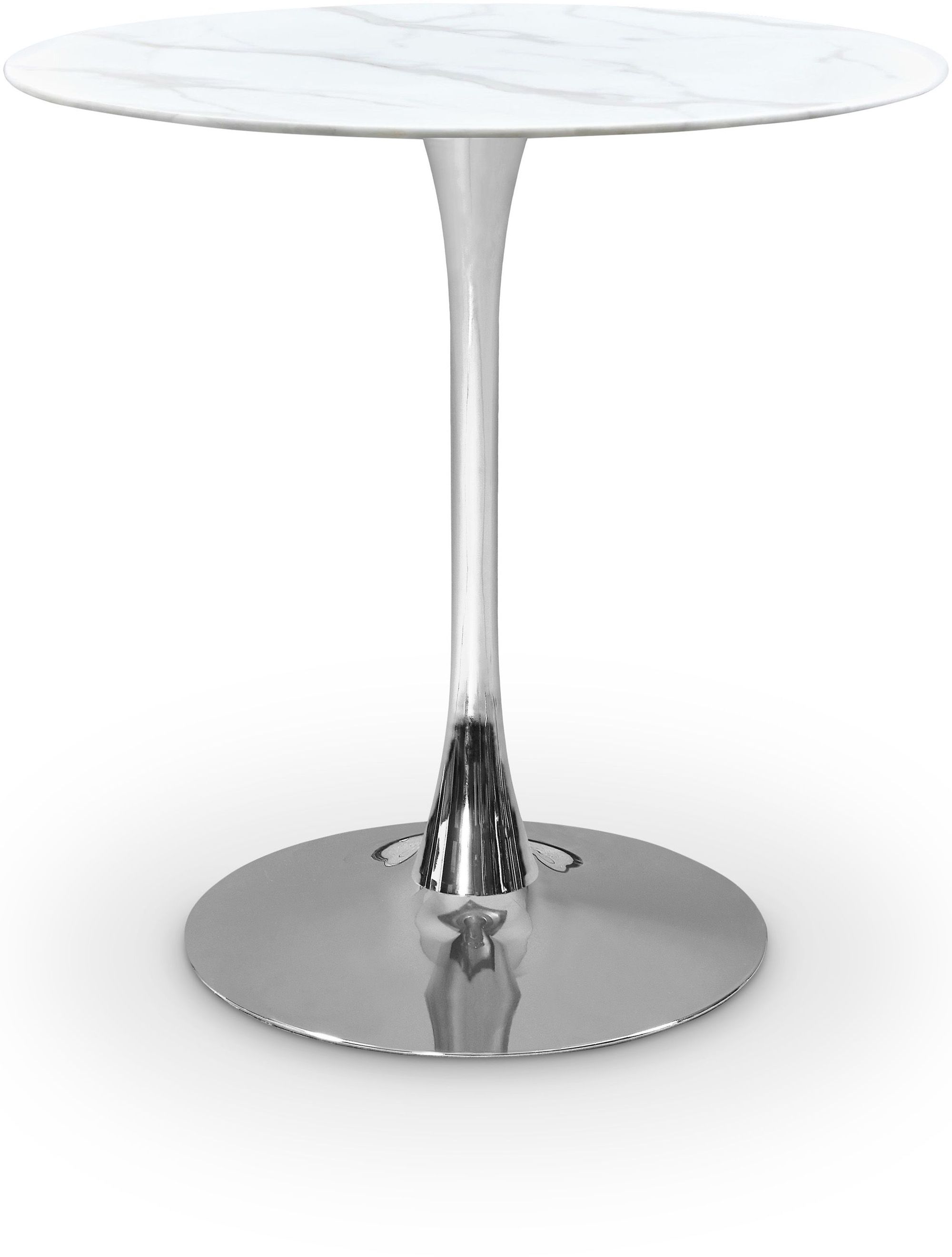 Tulip 36" Round Glass Counter Height Table, White by Meridian Furniture