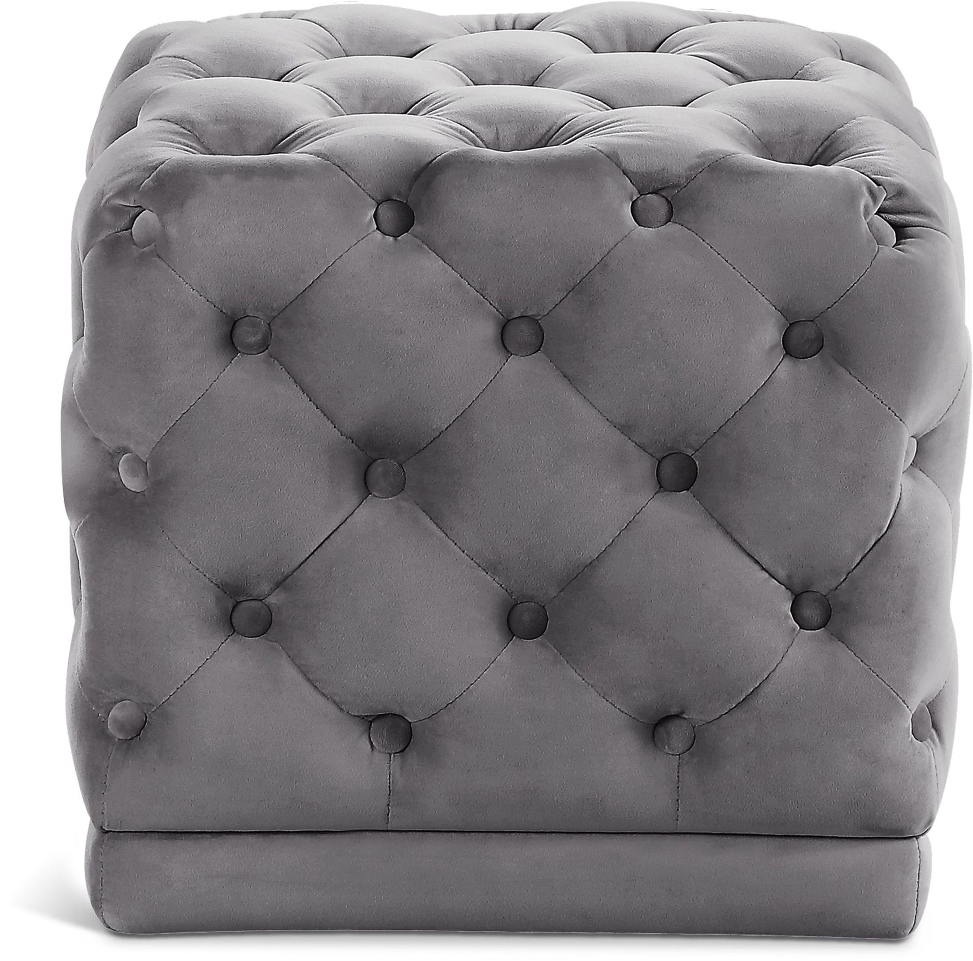 Stella Velvet Ottoman/Stool, Grey by Meridian Furniture