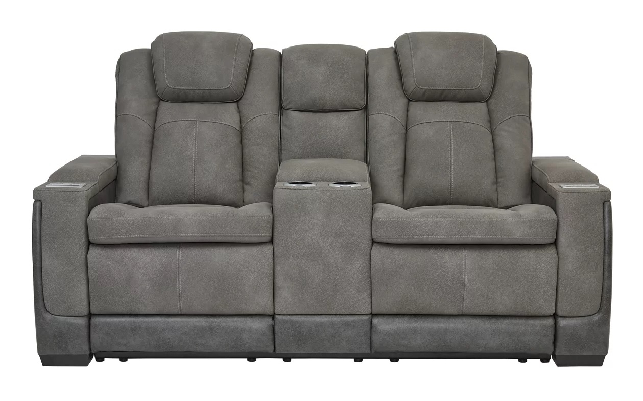 Ashley Next-Gen Durapella Polyester/PU Reclining Loveseat, Slate