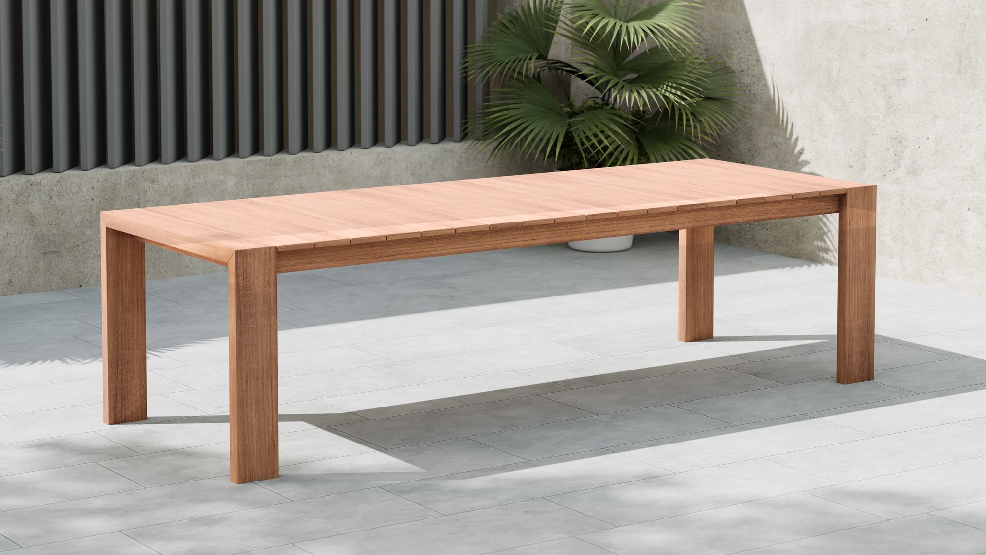 Meridian Tulum 108.5" Solid Teak Wood Outdoor Dining Table