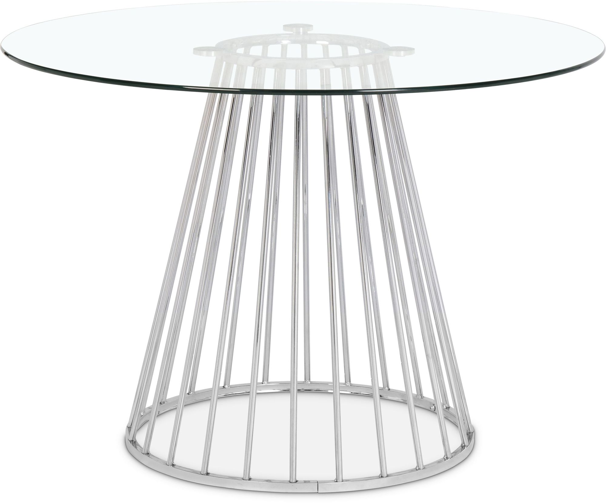 Gio 48 Round Glass Dining Table with Metal Base by Meridian Furniture