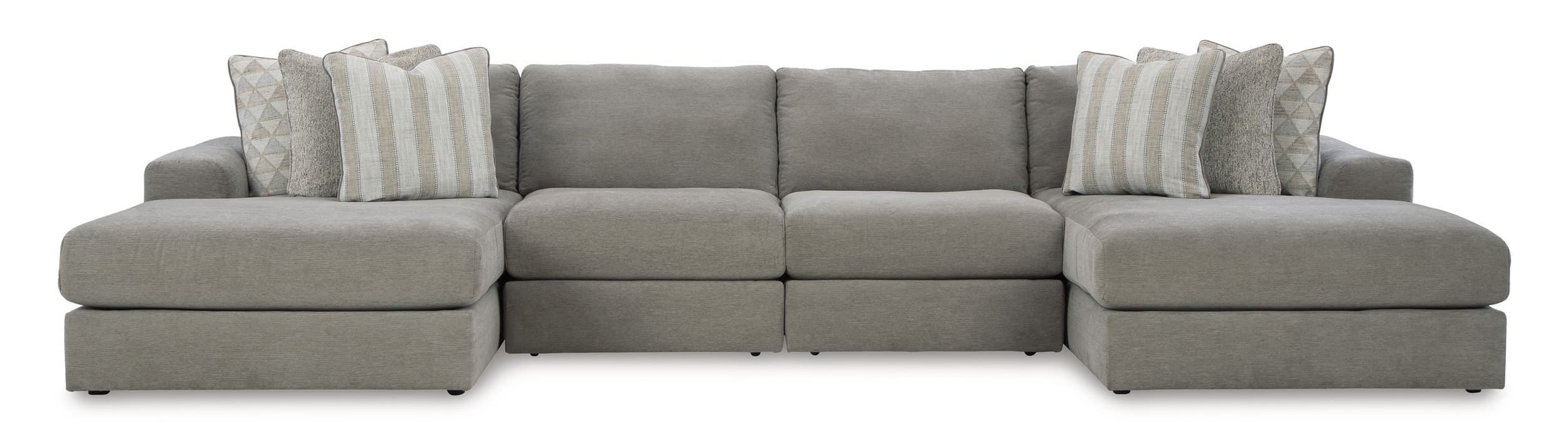 Ashley Avaliyah 4-Pc Polyester U-Shaped Modular Sectional, Ash