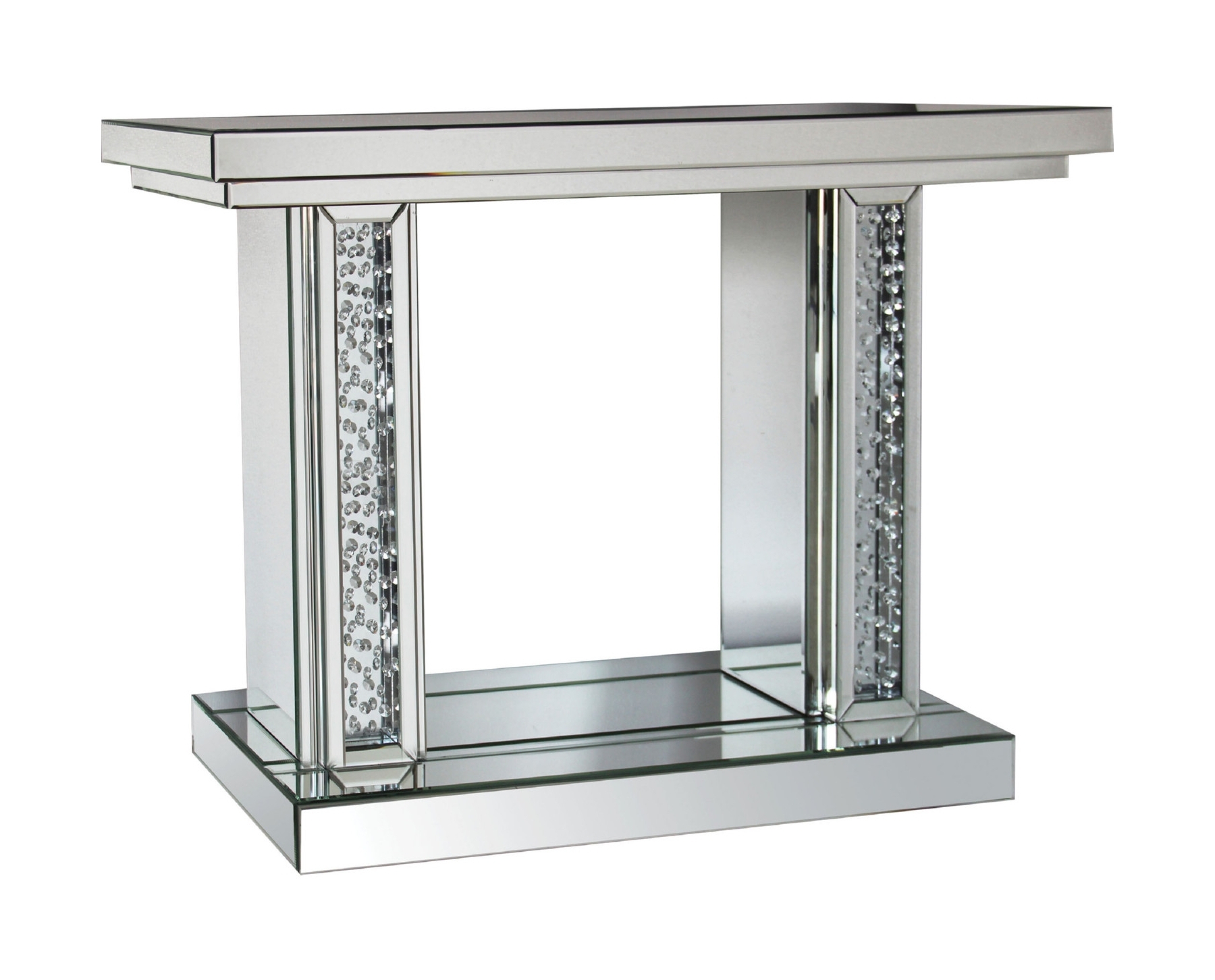 Nysa 90230 Mirrored/Faux Crystals Console Table by Acme Glam | Sohomod.com