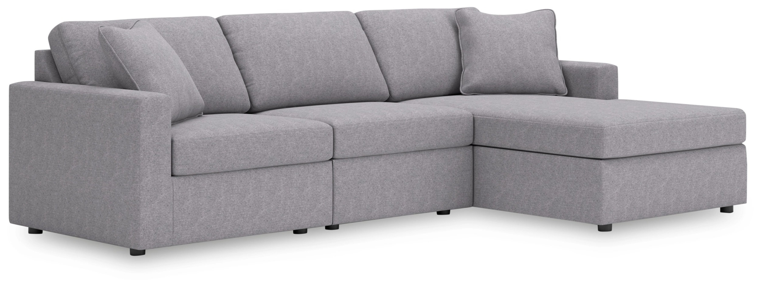 Ashley Modmax 3-Piece Sectional Sofa w/RAF Chaise, Granite