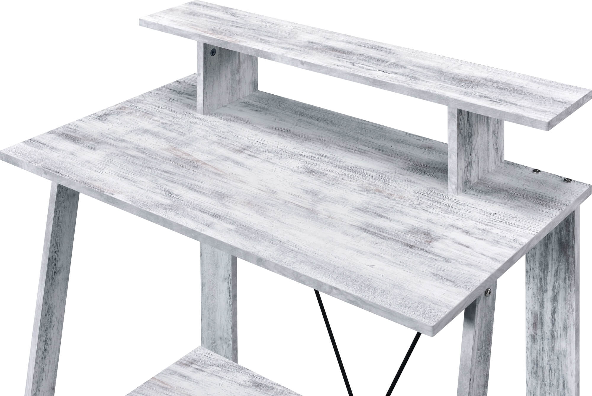 ACME Nypho Veneer/Metal Writing Desk, White/Black