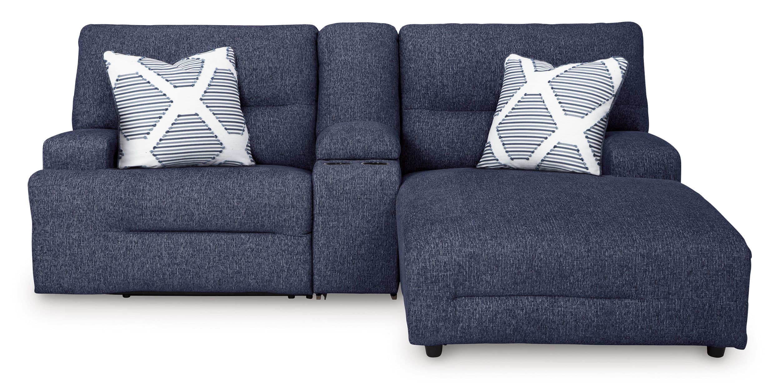Ashley Acklen Place 3-Piece Power Reclining Sectional Sofa, Navy