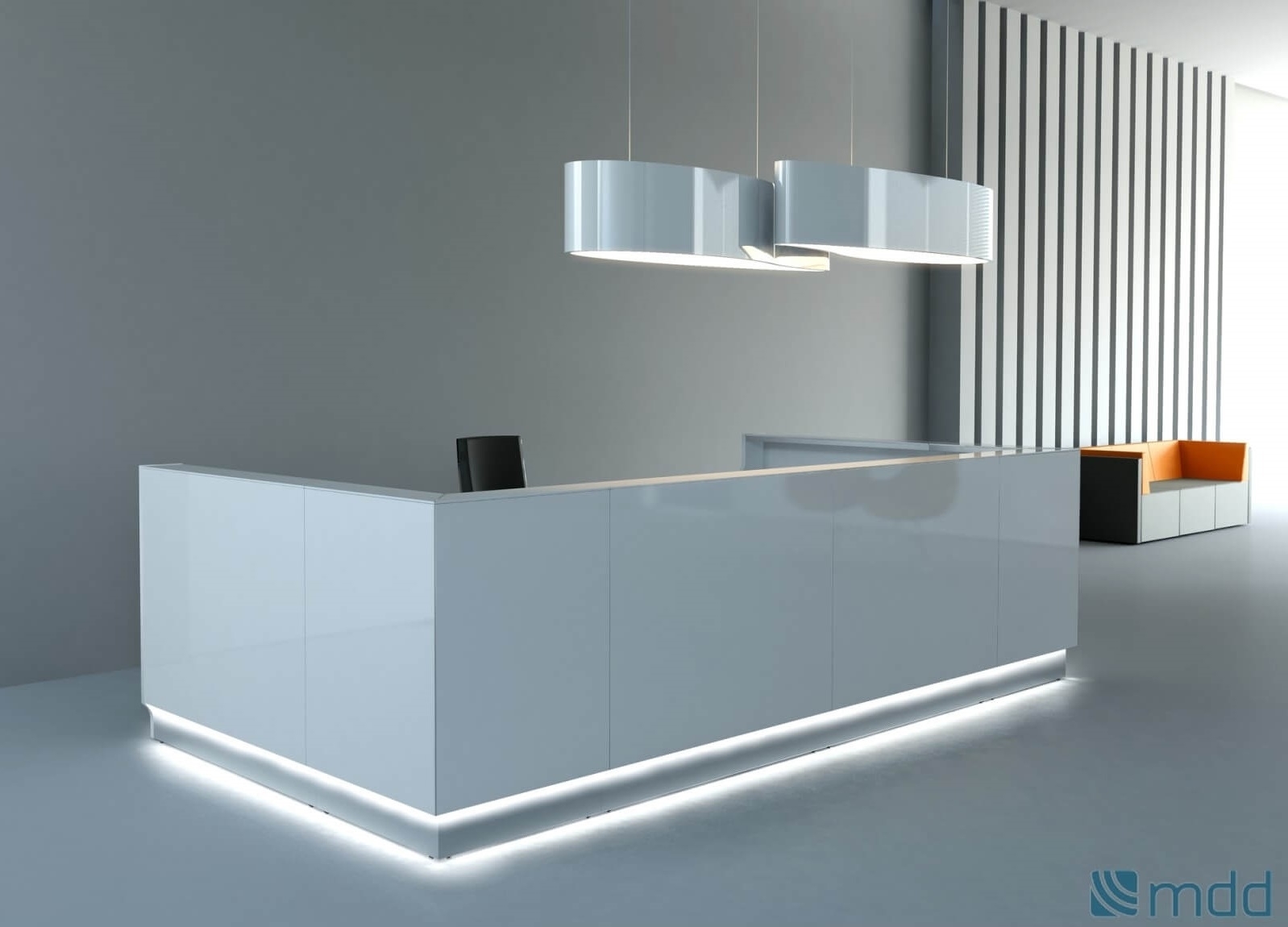 Linea Customizable Reception Desk w/LED Light by MDD Office Furniture
