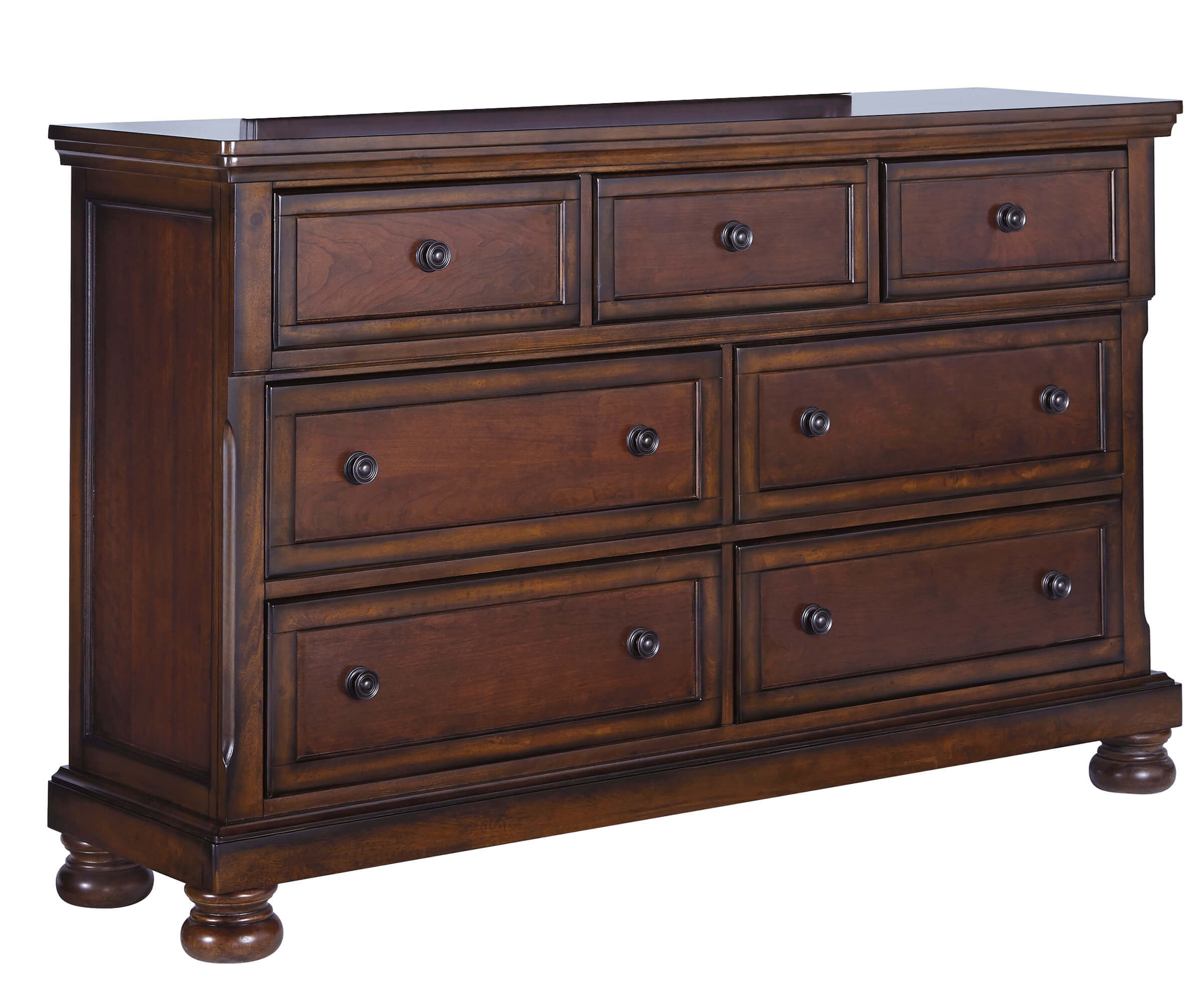 Ashley Porter Wood 7 Drawer Dresser Brown