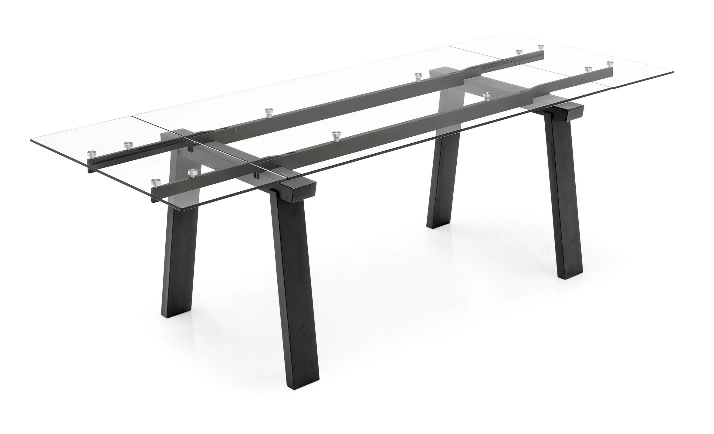 Calligaris Levante W55.1"/86.6" Rectangular Dining Table, Transparent ...