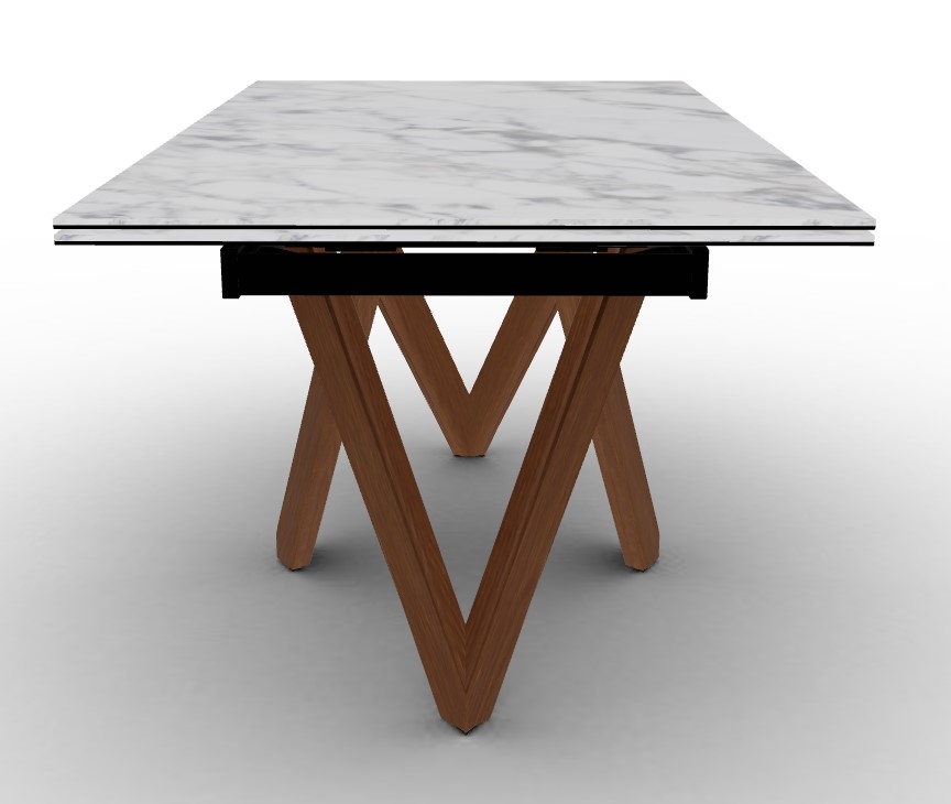 Calligaris Cartesio W63"/94.5" Rectangular Dining Table, White Marble ...