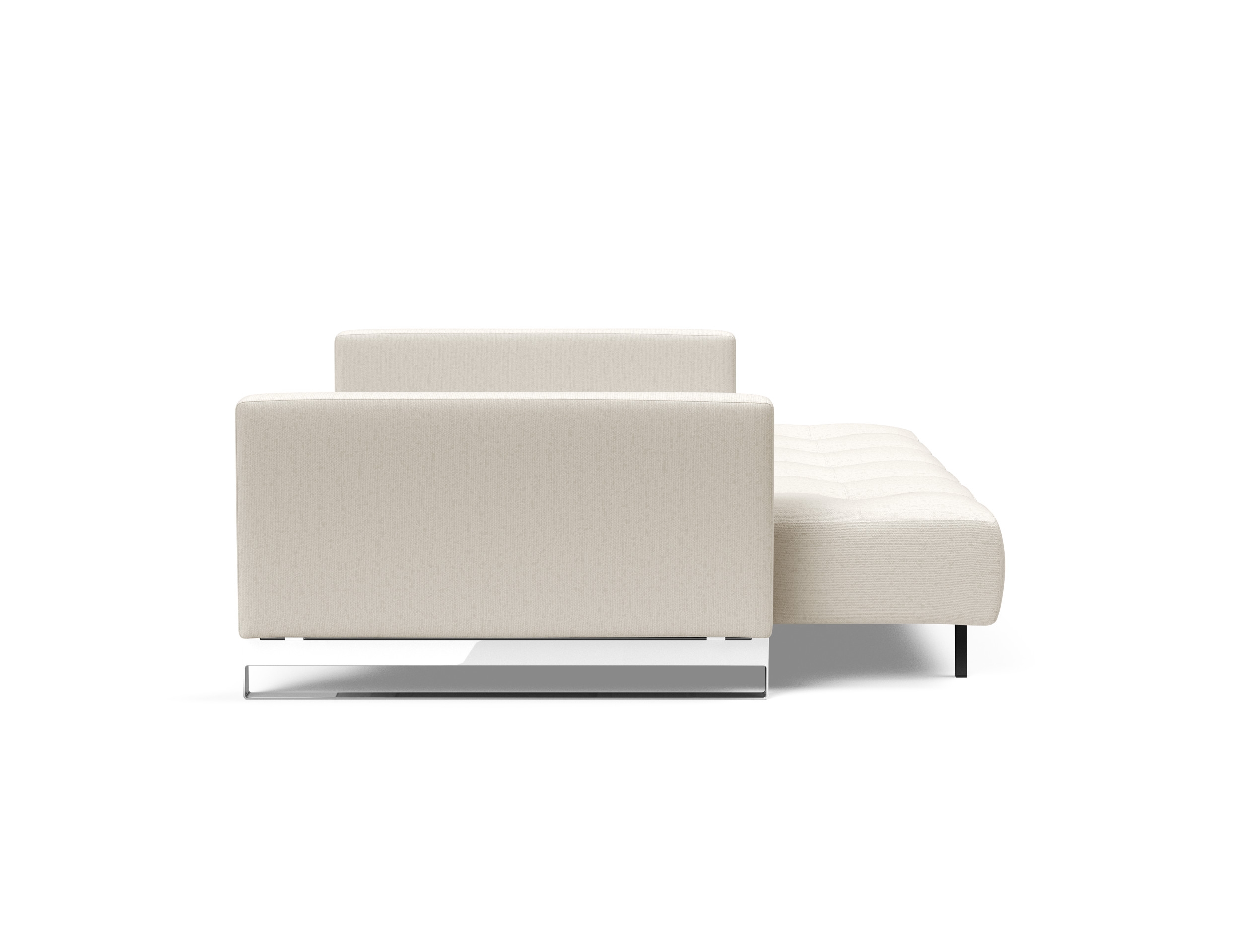 Innovation Cassius Deluxe Fabric Sofa Bed w/Chrome Legs, Bouclé Off White