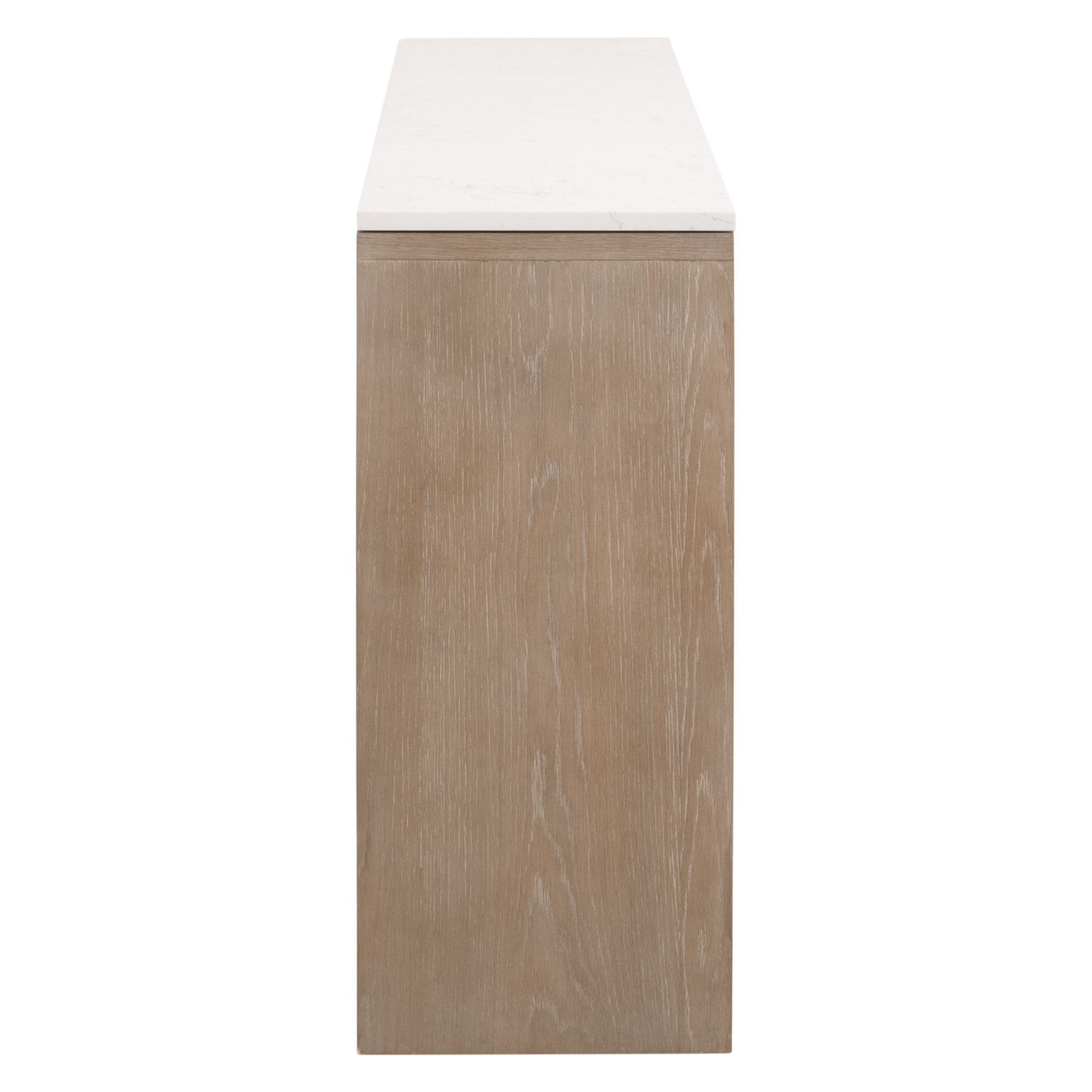 Essentials For Living Cellar Quartz/Wood Console, White/Smoke Gray