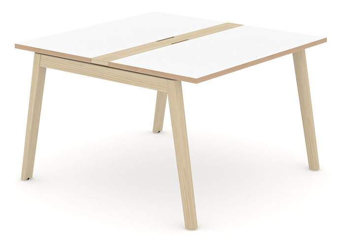 Nova Wood Square Melamine Office Meeting Table w/Grommet & Metal Cable ...