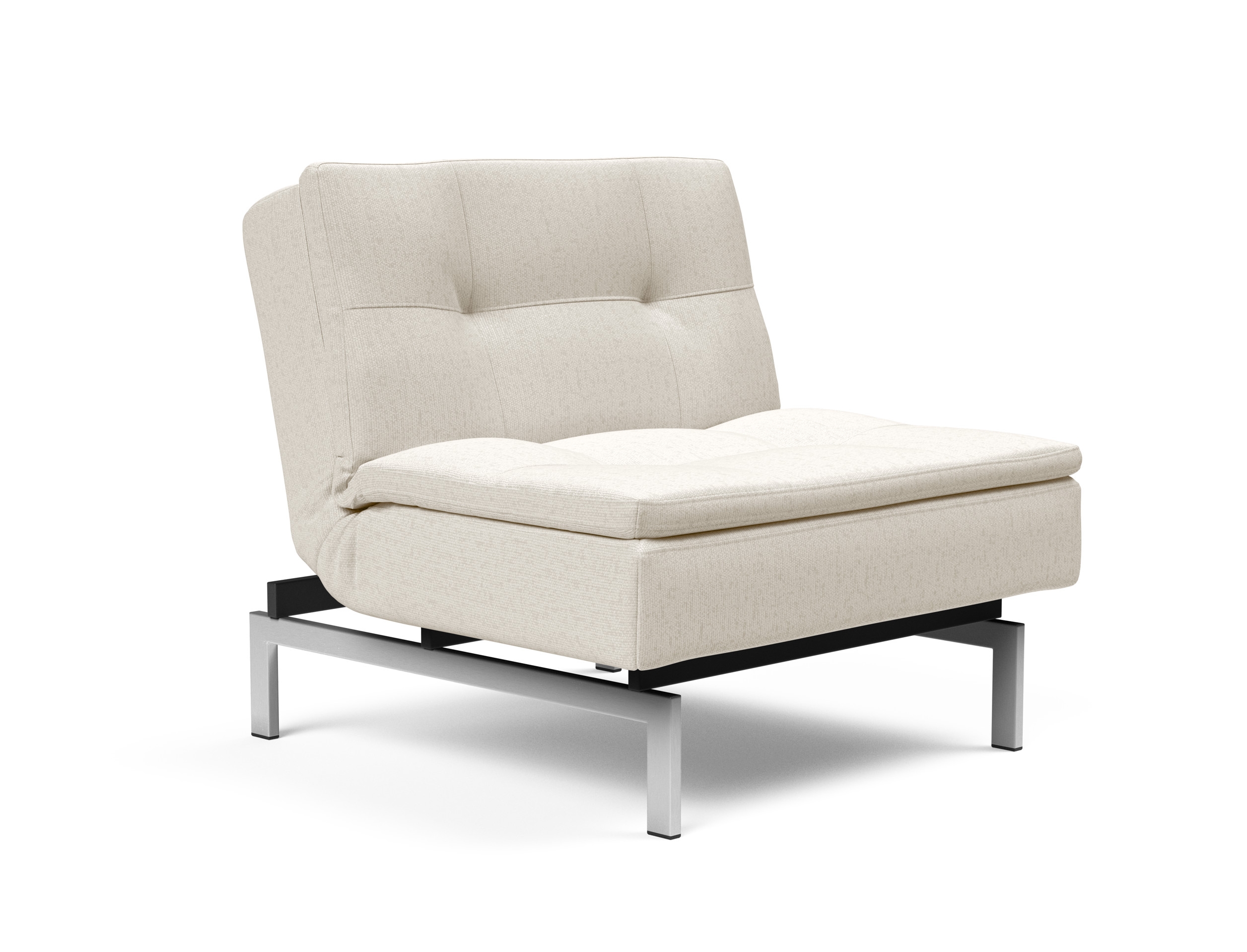 Innovation Dublexo Deluxe Fabric Chair w/Steel Legs, Bouclé Off White