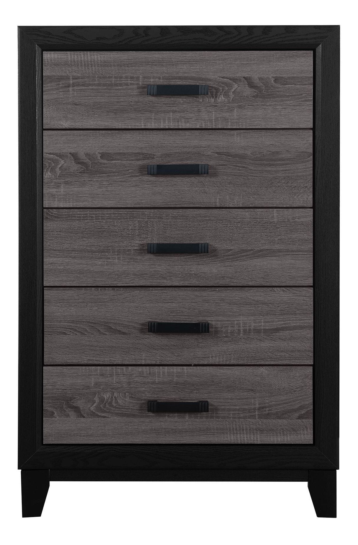 Global Lisbon MDF Chest w/5 Drawers, Grey/Black