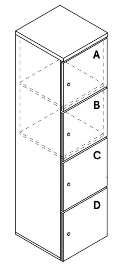 MDD Standard 5-Unit Modular Locker System w/20 Lockers