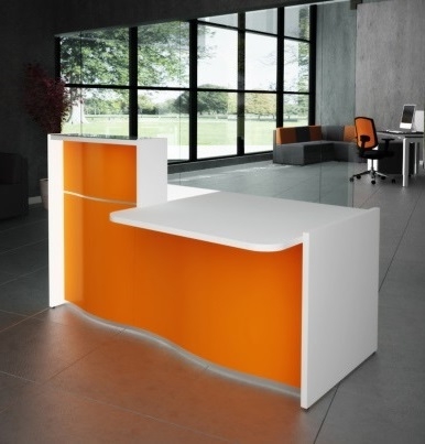 Wave 69 Small Reception Desk w/Left Counter Top, ADA Compilance by MDD ...