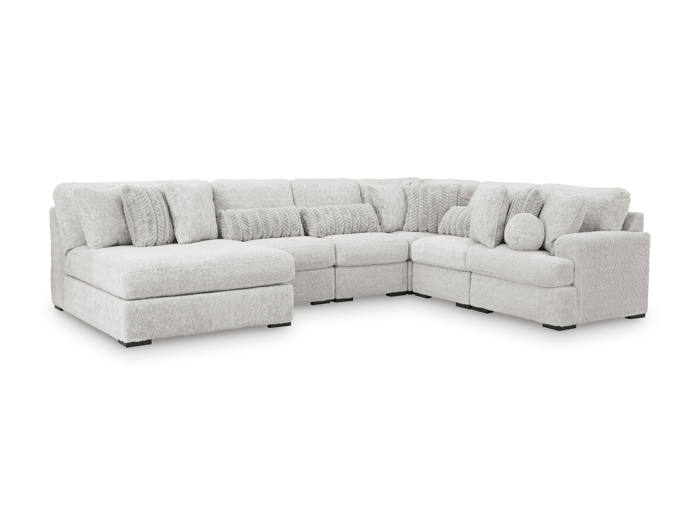 Ashley Cuddle Plush Fabric Right 6-Piece Sectional w/Chaise