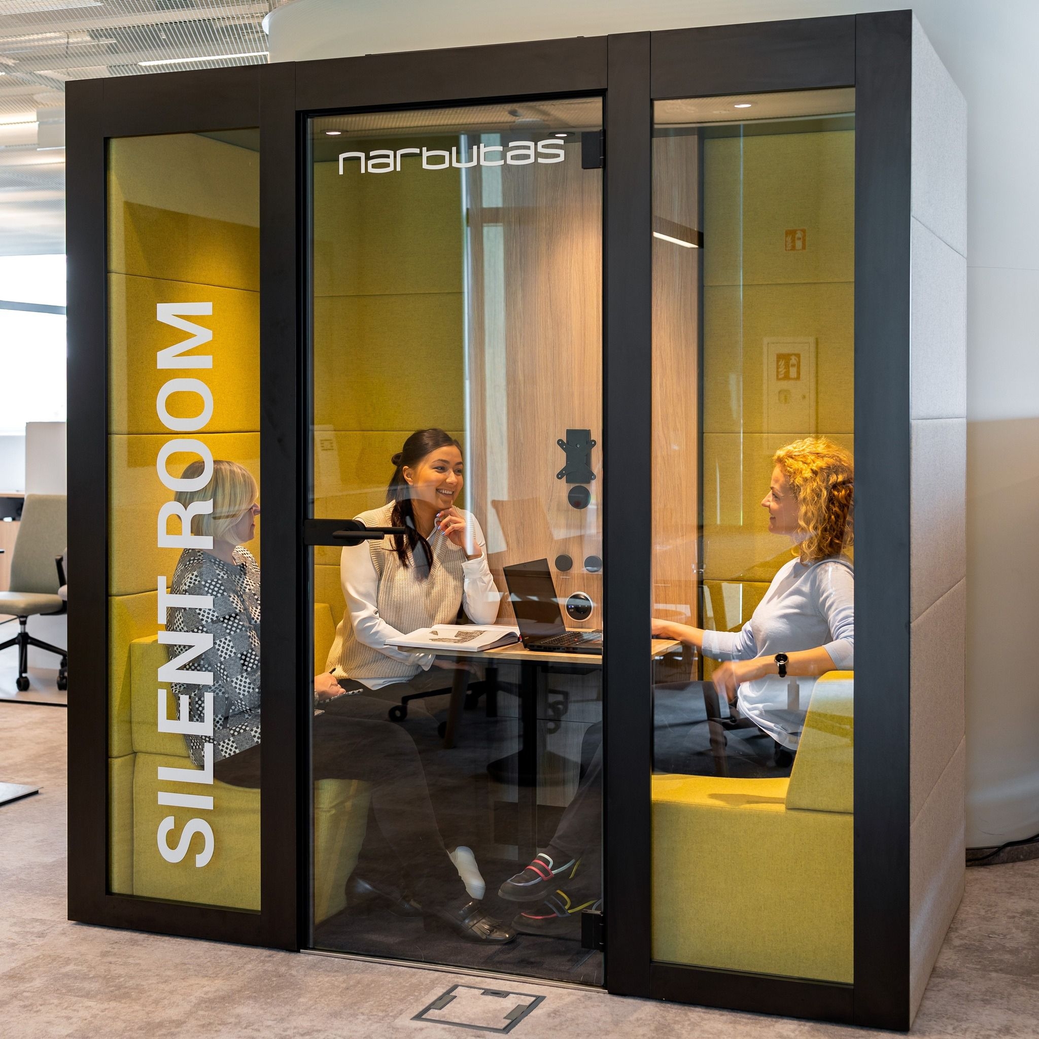 NARBUTAS Silent Room M Medium Meeting Pod for 2 People w/Fabric Walls