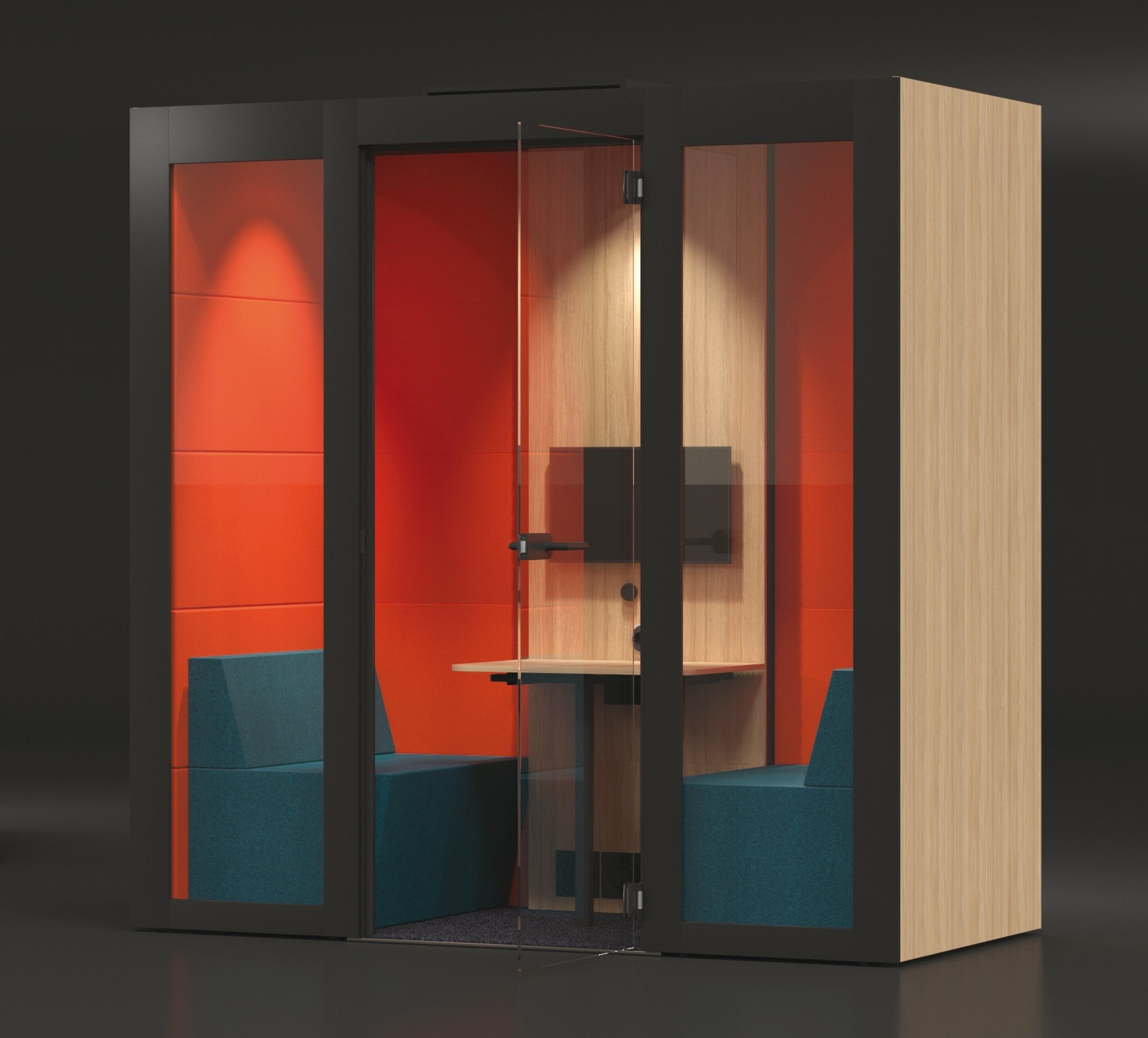 NARBUTAS Silent Room M Meeting Pod for 2 People w/Melamine Walls