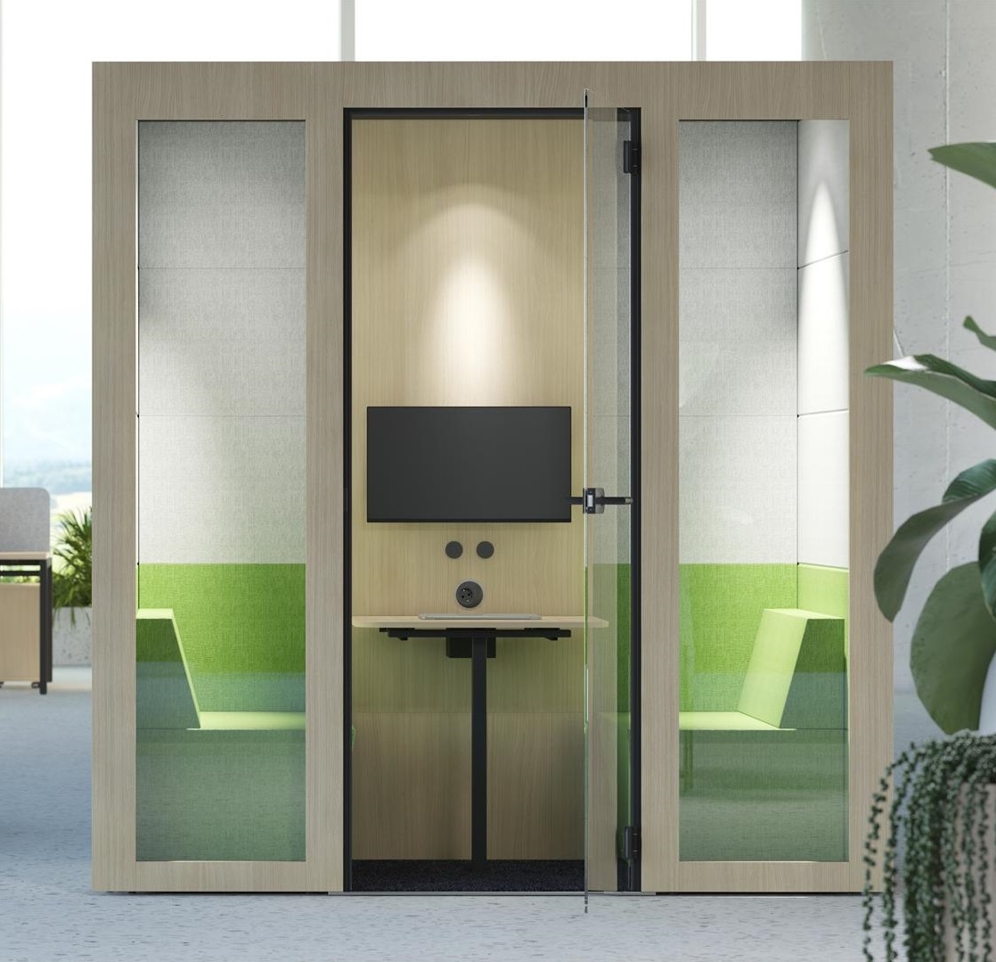 NARBUTAS Silent Room M Meeting Pod for 2 People w/Melamine Walls