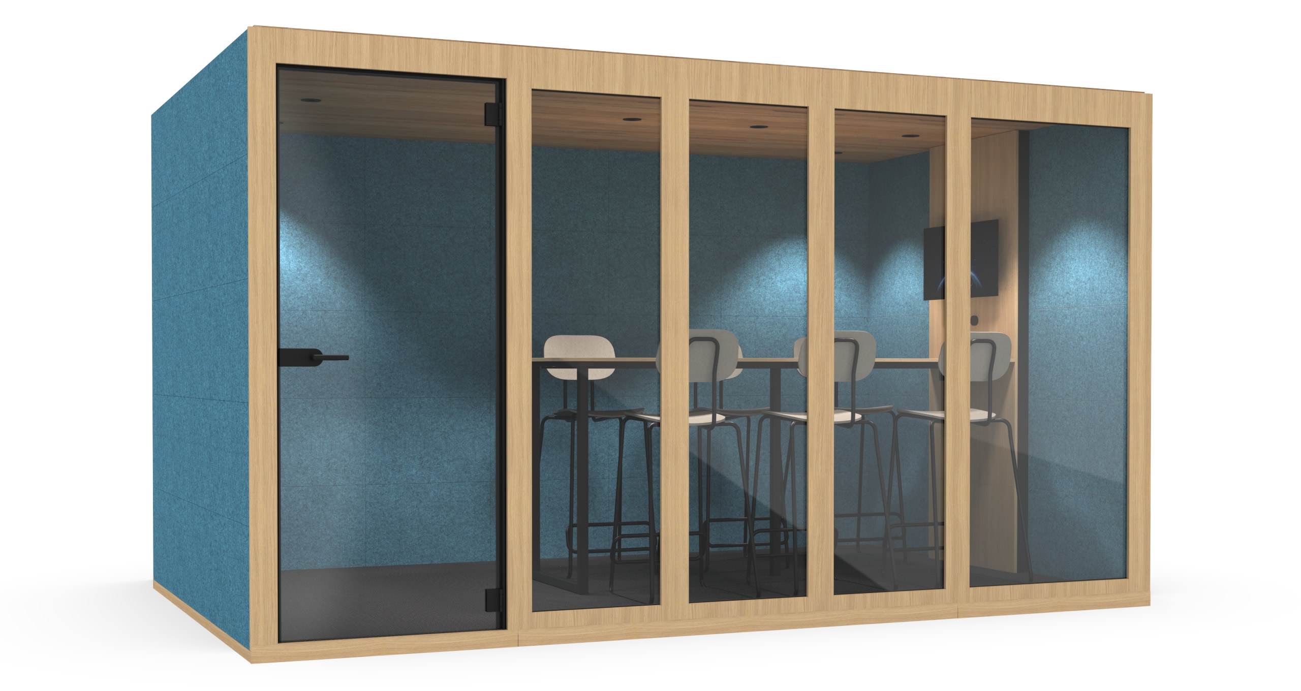 NARBUTAS Silent Room XL Large Acoustic Pod w/Glass Front Fabric Back