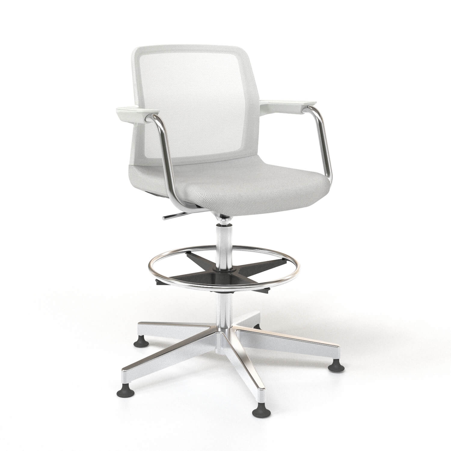Wind Low Back High Swivel Chair with Mesh Backrest, Glides & Chromed Frame