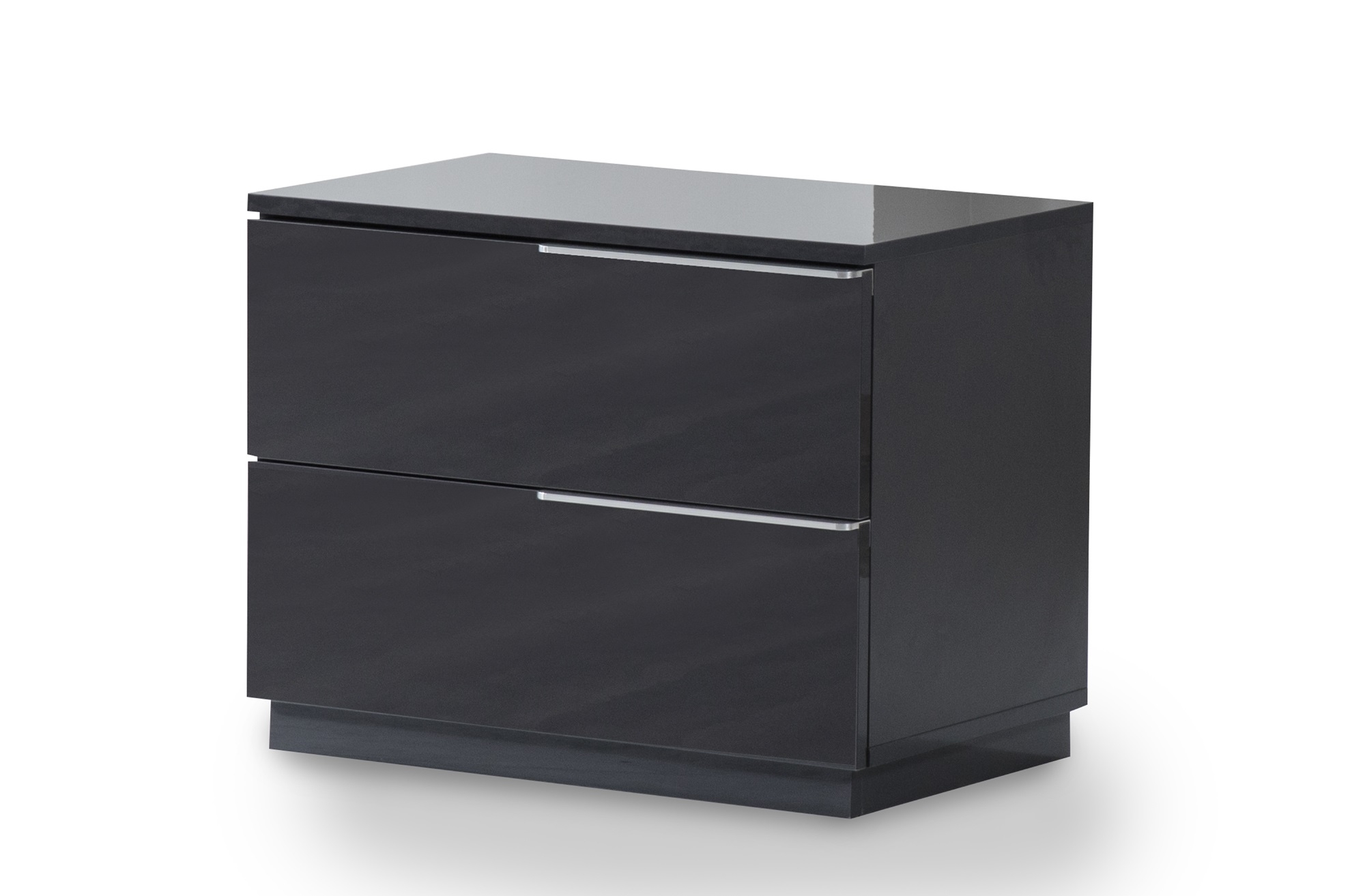Warsaw Glossy Left Nightstand, Grey by Kansole Furniture